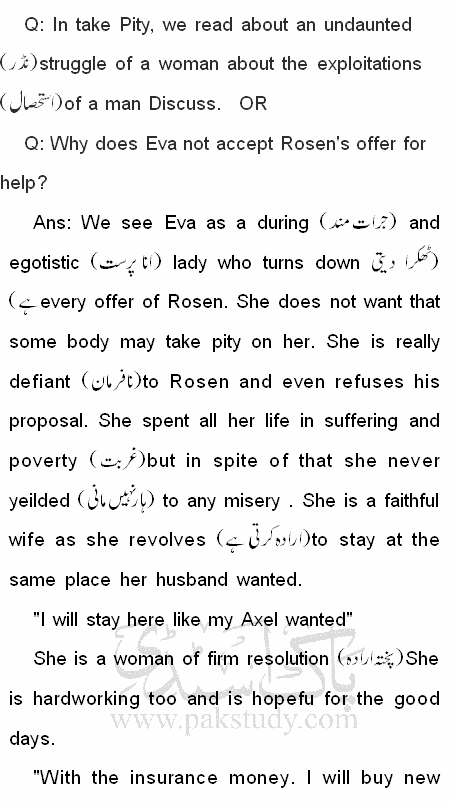 BA English Short Stories Notes [Page No. 52 of 100]