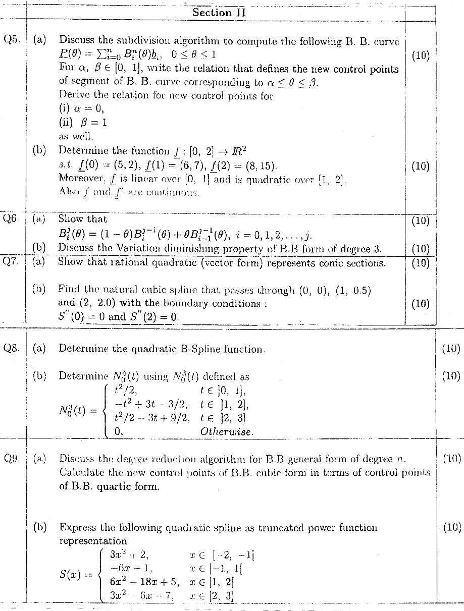 Msc Part 2 Mathematics Theory Of Approximation And Splines Past Paper